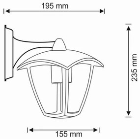 Venkovní nástěnné svítidlo IGMA 1xE27/12W/230V IP44