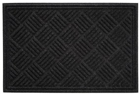 Černá textilní gumová čistící vstupní rohož FLOMA Parquet - 60 x 90 x 1,1 cm