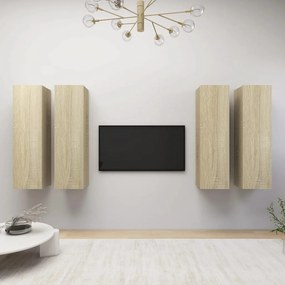 vidaXL TV skříňky 4 ks dub sonoma 30,5 x 30 x 110 cm kompozitní dřevo