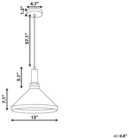 Závěsná lampa bílo-zlatá LIARD Beliani