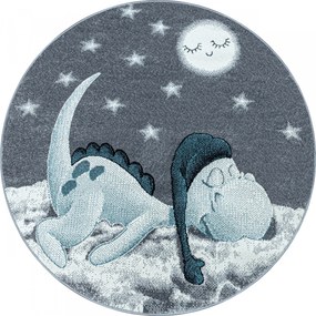 Ayyildiz, Dětský kusový koberec Bambi 840 blue kruh, 120x120 (průměr) kruh, modrá, dětský pokoj