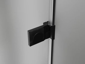 Mexen Lunar-B Duo výklopný sprchový kout 80 x 80 cm, čiré sklo, černá matná, 832-080L-080P-70-00