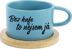 BEZ KAFE TO NEJSEM JÁ - modrý hrníček makronka 200 ml
