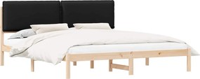 Rám postele s čalouněným čelem Černý 200 x 200 cm 3405559