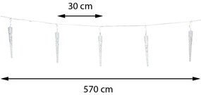 Vánoční světélka 5,7 m/20 (40 led) studená bílá, 8 režimů svícení, paměťová funkce