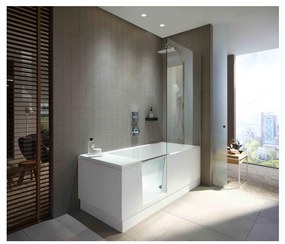 Duravit Shower + Bath - Vana se sprchovým koutem do levého rohu s panelem a nohami, 170x75 cm, čiré sklo, D 700403000000000