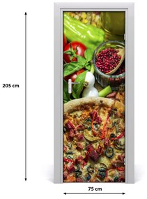 Fototapeta na dveře do domu samolepící Pizza 75x205 cm