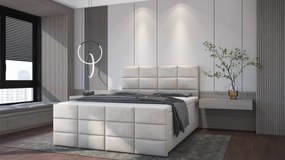 SFAB Kontinentální čalouněná postel POSITANO (180x200 cm) Látka Velutto: Velutto 02 - Béžová