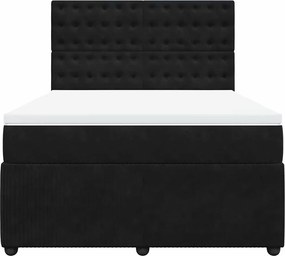 Box spring postel s matrací černá 160x200 cm samet 3294696
