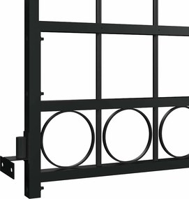 Plotová brána ASSEN s klenutým vrcholem ocelová 89 x 200 cm černá 145750