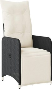 5dílný zahradní bistro set s poduškami černý polyratan 3277129