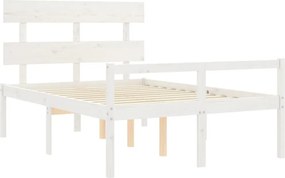 Postel s čelem pro seniory bílý 120x200 cm masivní dřevo 3195347