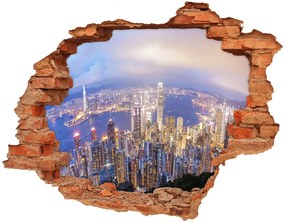 Wallmuralia Fototapeta díra na zeď 3D Hongkong panorama 90x70 cm