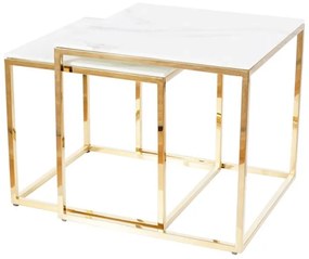 Konferenční stolek Glynis (mramor + zlatá). 1050202