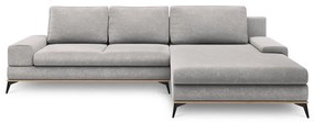 Světle šedá rozkládací/s úložným prostorem rohová pohovka (pravý roh/s lenoškou) Planet - II. jakost – Windsor &amp; Co Sofas
