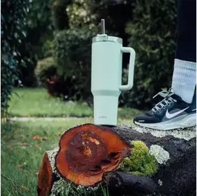 Quokka Nerezový termohrnek s brčkem Stream Turquoise 1200 ml