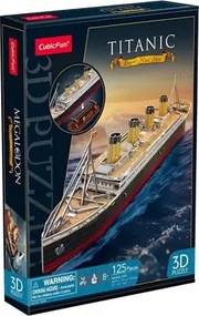 CUBICFUN 3D puzzle Titanic / 125 dílků / 60,9 x 10,1 x 20,8 cm