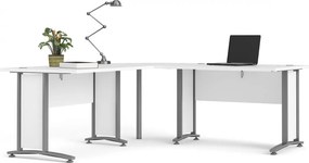 FALCO Rohový psací stůl Office 80400/303 bílá/silver grey