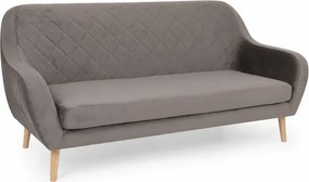 Šedá 3místná pohovka CORANTI VELVET