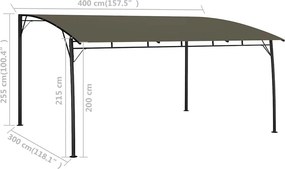 Slunečníkové markýzy 4 x 3 x 2,55 m Taupe 312255