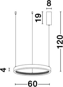Závěsné LED svítidlo NOVA LUCE PRESTON 35W 3000K 9285601 stmívatelné Triac