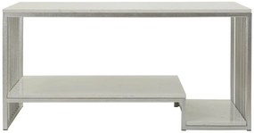 Designový konferenční stolek Gabouray 90 cm bílý / stříbrný