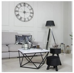 HowHomely | Konferenční stolek CURVED 62x62 cm černá/bílá | DD0001