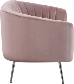 Designový 2-sed, růžová Velvet látka/chrom-stříbrný, BAGY