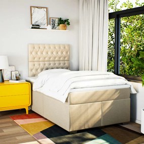 Box spring postel s matrací krémová 120x190 cm textil 3292739