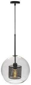 Toolight - Závěsná stropní lampa Glass Loft - černá - APP558-1CP