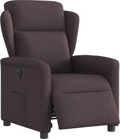 Elektrické polohovací křeslo tmavě hnědé textil 3303119