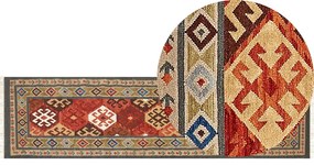 Vlněný kelimový koberec 80 x 300 cm vícebarevný URTSADZOR Beliani