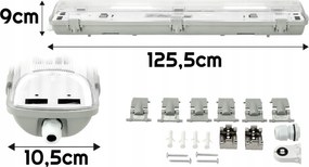 LED hermetické svítidlo 120cm 36W 3600lm 4000K do garáže s plechem