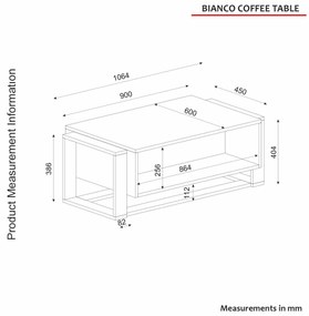 Konferenční stolek Biano (bílá + zlatá). 1088507