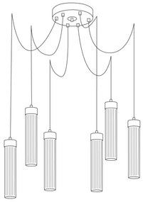 Kolarz 6009.30660 - Lustr na lanku RAGGIO 6xE14/25W/230V pavouk matný chrom
