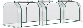 Skleník Outsunny s dveřmi, zimní ochranný skleník z oceli, skleník na balkon, zahradu, rajčatový skleník 295x100x80cm, skleník na rajčata, zeleninu, k