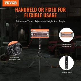 Ruční/stojanová infračervená vytvrzovací lampa 2000 W pro automatické sušení ohřevu