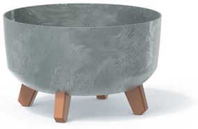 PROSPERPLAST Květináč - GRACIA LOW Beton Effect Průměr: 38 cm, Barva: antracit