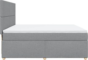 Box spring postel s matrací světle šedá 180 x 200 cm textil 3291352