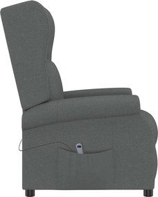 Elektrické polohovací křeslo ušák tmavě šedé textil 3098320