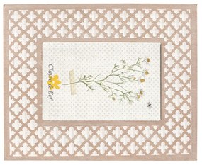 Hnědo bílý fotorámeček Ruud v boho stylu – 10x15 cm