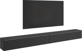 XXXLutz NÍZKÁ KOMODA 2x150 cm, černá, 300/32/33 cm P & B - Černé komody - 002778009803