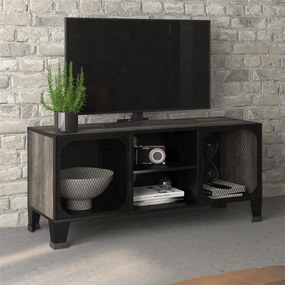 TV skříňka šedá 105 x 36 x 47 cm kov a MDF