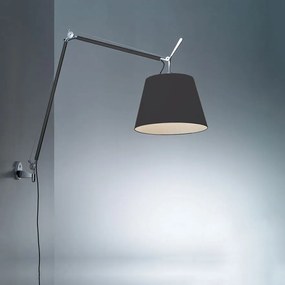 Artemide Tolomeo Wall Mega černá lampa se stmívačem, 1x150W E27, černé stínítko prům. 36cm, max. délka 185cm