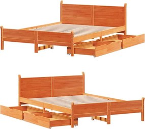 Postel bez matrace voskově hnědá 120 x 200 cm masivní borovice 3309775