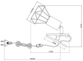 Globo 54802SK - Nástěnná lampa s klipem XARA I 1xE14/40W/230V černá