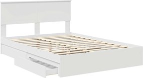 Postel s úložným prostorem Bílá 140 x 190 cm Kompozitní dřevo 3410798
