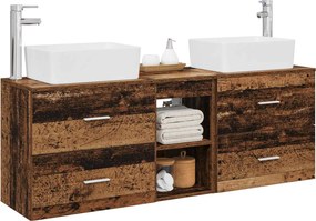 Sada koupelnových skříněk 3 ks Staré dřevo 53 x 34,5 x 63 cm 3405857