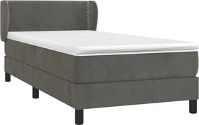 Box spring postel s matrací tmavě šedá 100x200 cm samet 3127416
