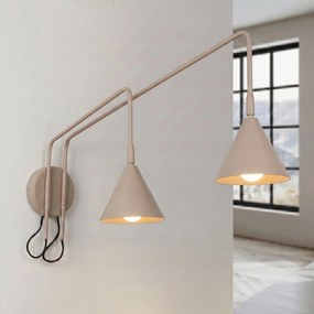 Sollux Lighting Nástěnné svítidlo NOX 2 taupe s vypínačem